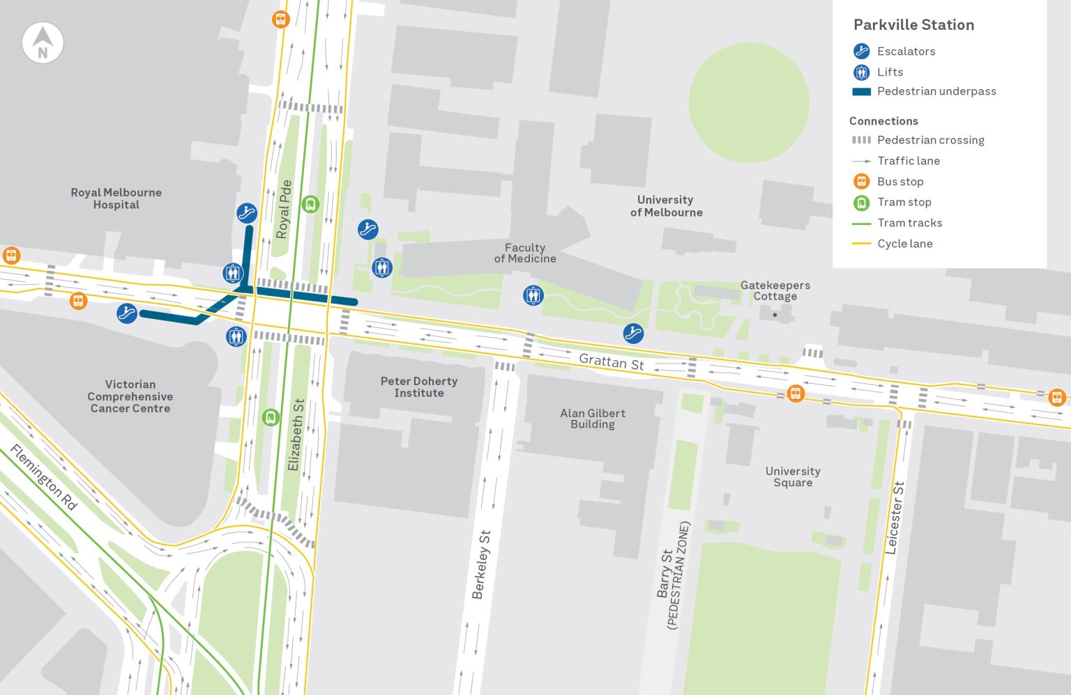 A map of Parkville Railway Station - VibeWire Magazine